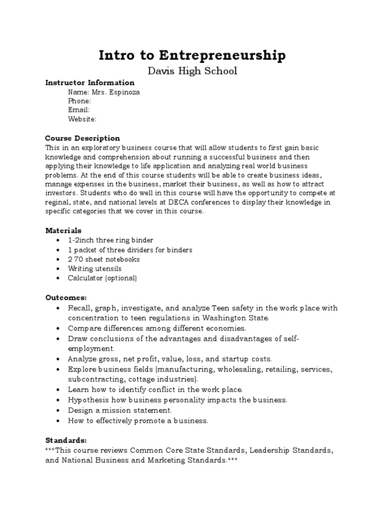 Intro Pdf Homework Entrepreneurship