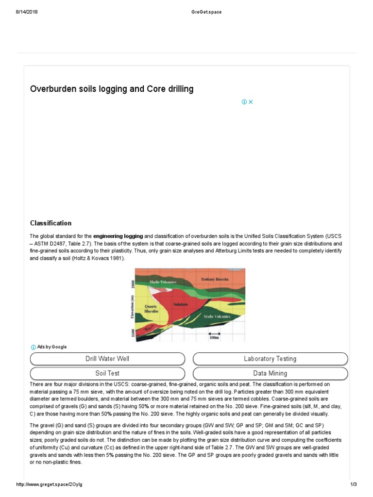 Overburden Soils Logging and Core Drilling | PDF | Earth Sciences ...