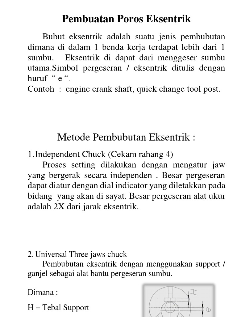 Pembuatan Poros Eksentrik | PDF
