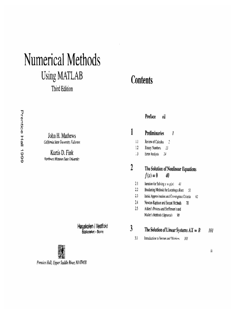 (John H. Mathews, Kurtis K. Fink) Numerical Method (B-Ok - Xyz) PDF | PDF