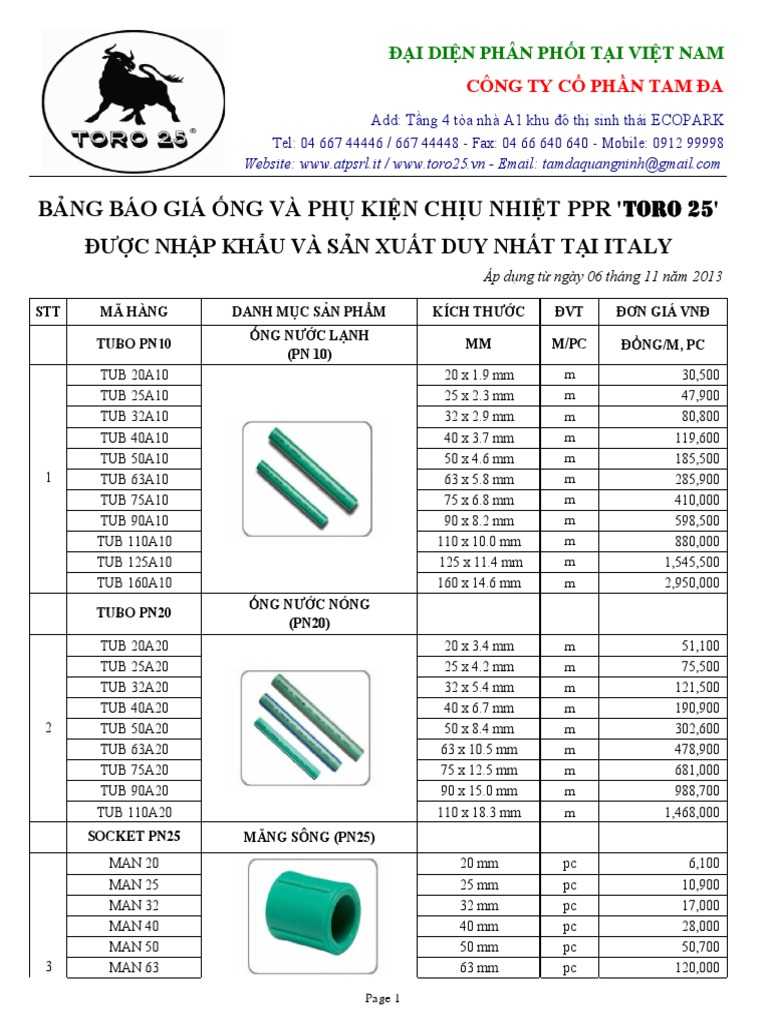 Báo Giá Ppr Toro | PDF