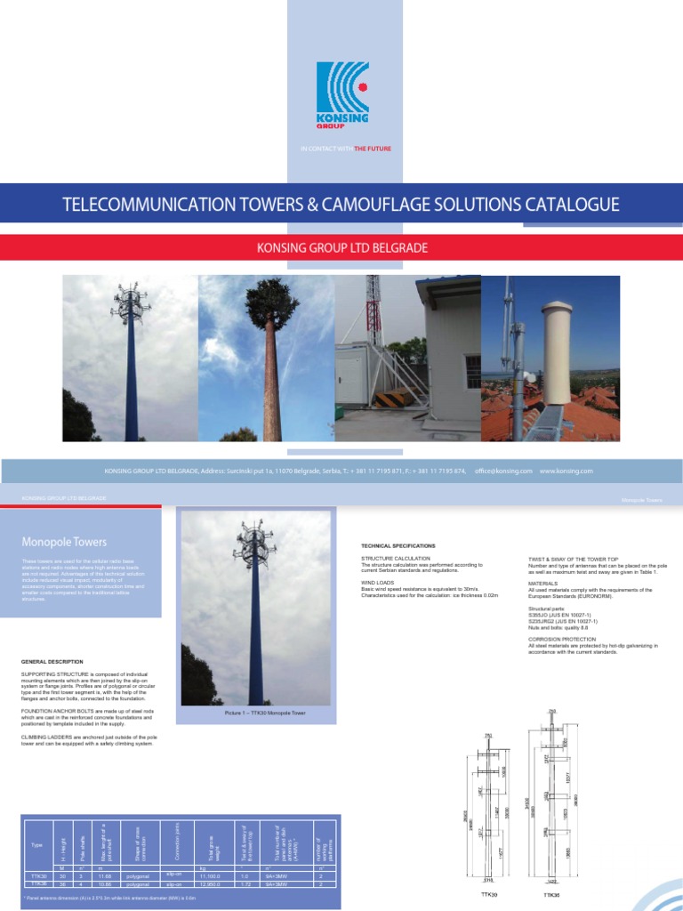 Telecommunication Towers Camouflage Solutions | PDF | Screw | Galvanization