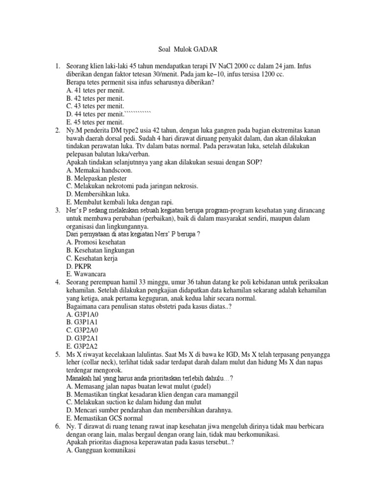 Soal Mulok GADAR | PDF