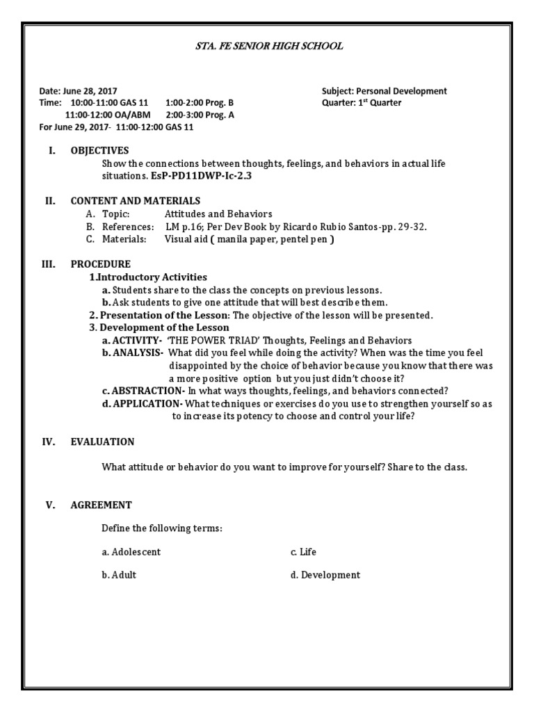 Perdev - Attitude and Behavior | PDF