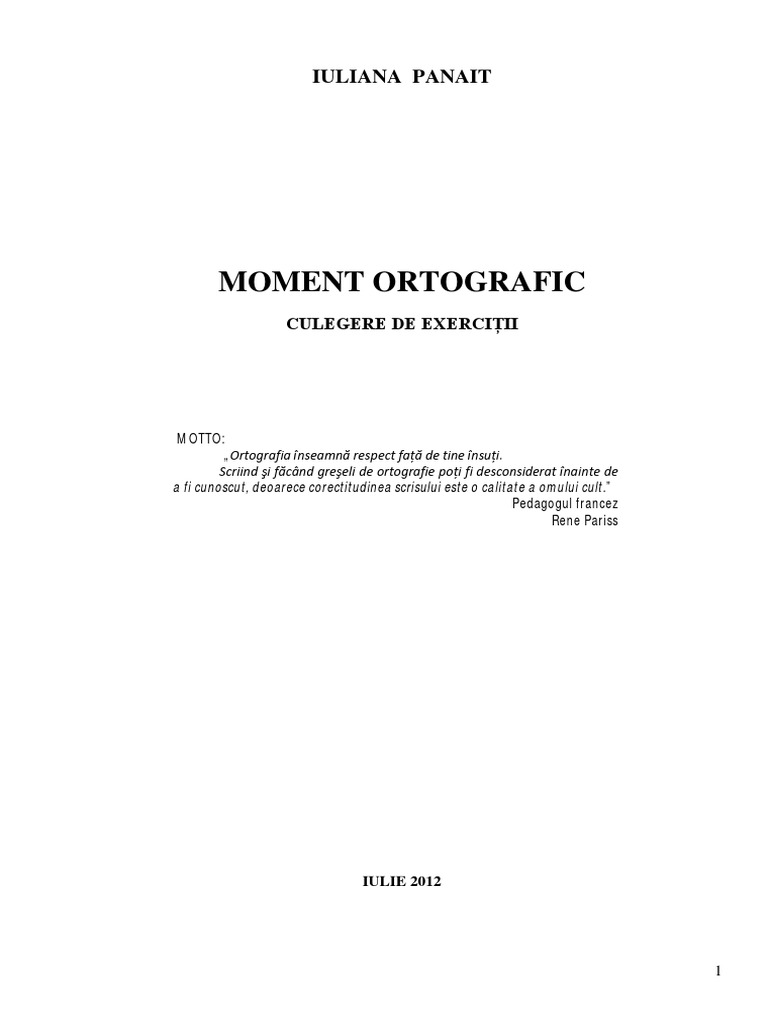 Moment Ortografic. Substantivul PDF | PDF