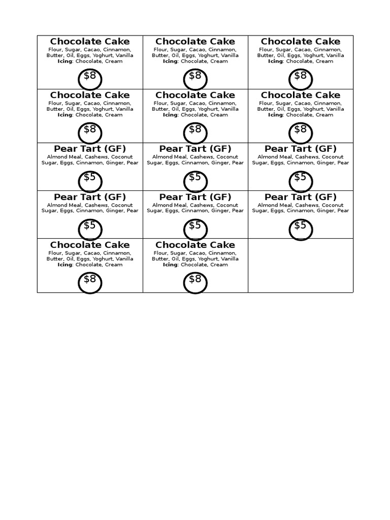 Cake Labels1 | PDF