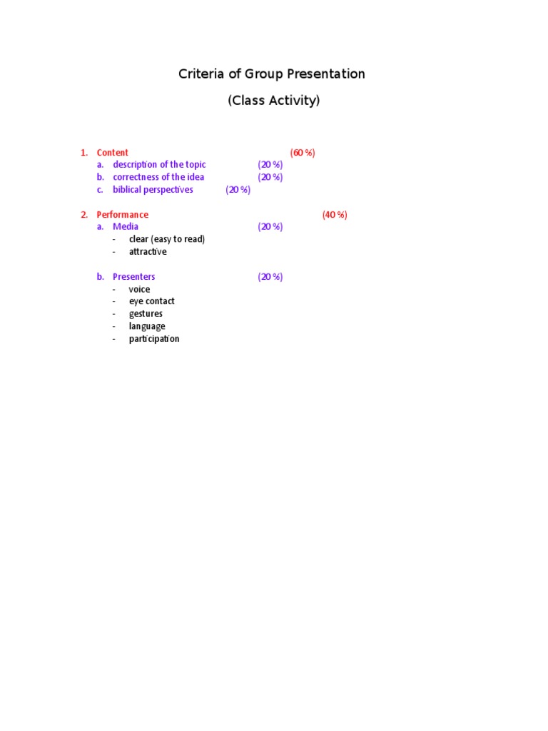 Criteria of Presentation | PDF