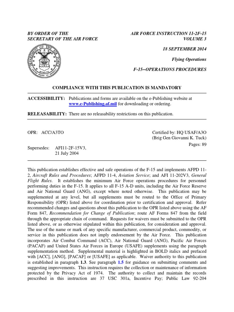 F15 PDF | PDF | United States Air Force | Takeoff