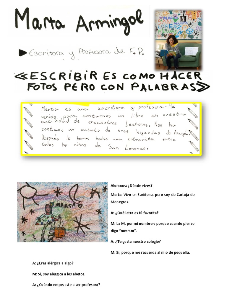 Entrevista a Marta: Escritora y Profesora | PDF