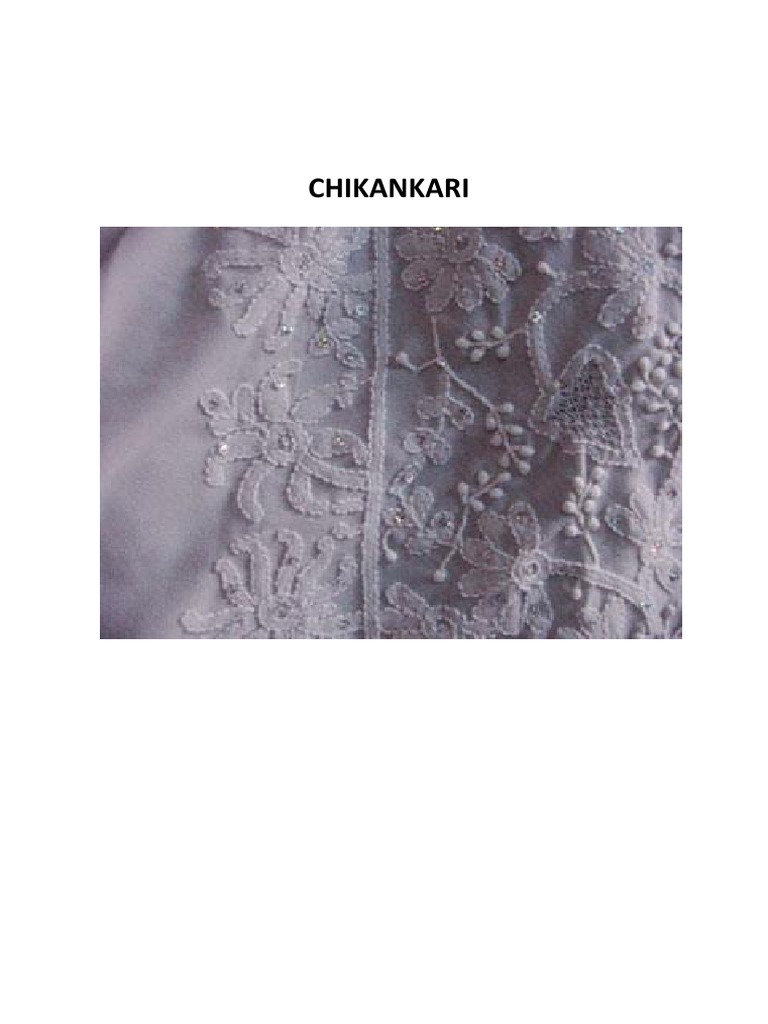 Chikankari Embroidery Techniques Explained | PDF | Embroidery | Textiles