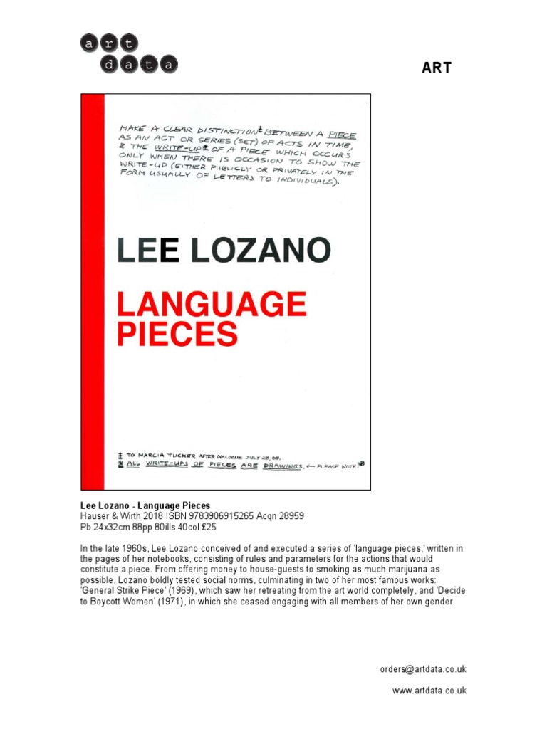 Lee Lozano - Language Pieces | PDF
