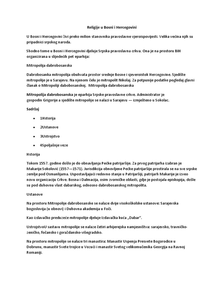 Religije U BiH | PDF