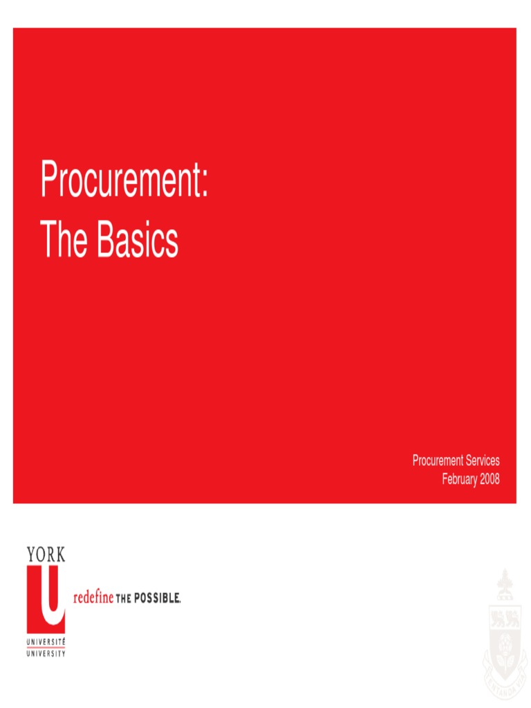 Procurement Basics Tutorial | PDF | Procurement | Mergers And Acquisitions