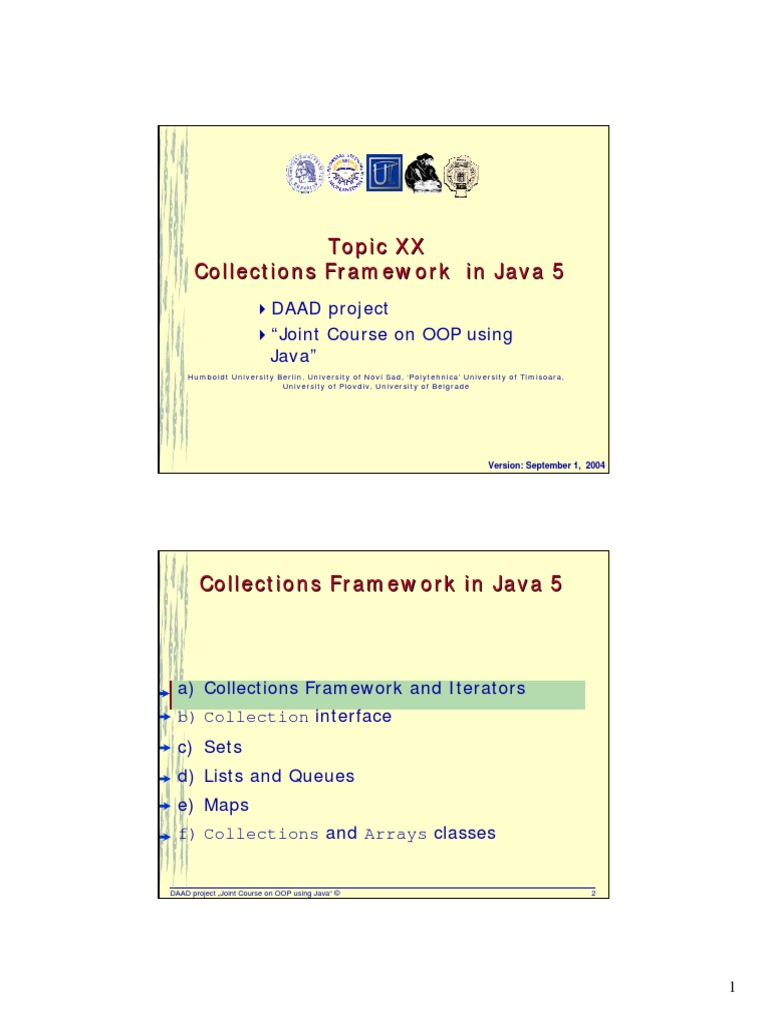 Topic X X C Ollections Framework in Java 5 | PDF | Method (Computer Programming) | Class ...