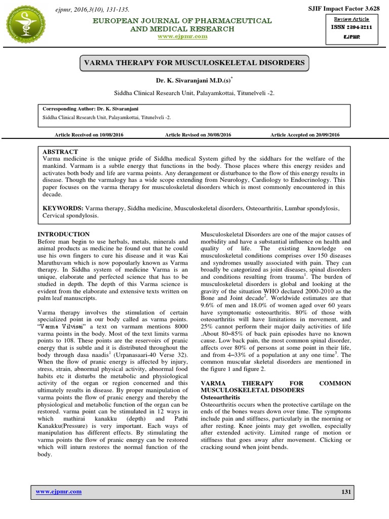 Varma Therapy for Musculoskeletal Issues | PDF | Arm | Shoulder