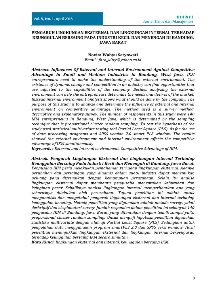 ID Pengaruh Lingkungan Eksternal Dan Lingku | PDF