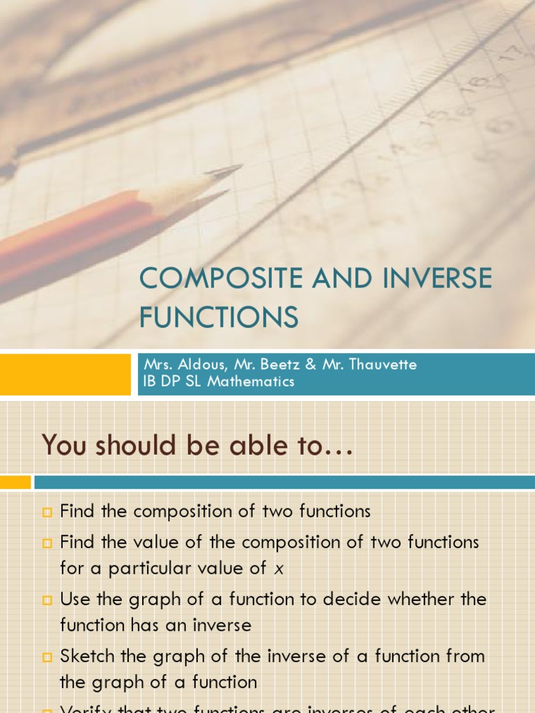 Composite and Inverse Functions | PDF | Function (Mathematics) | Elementary Mathematics