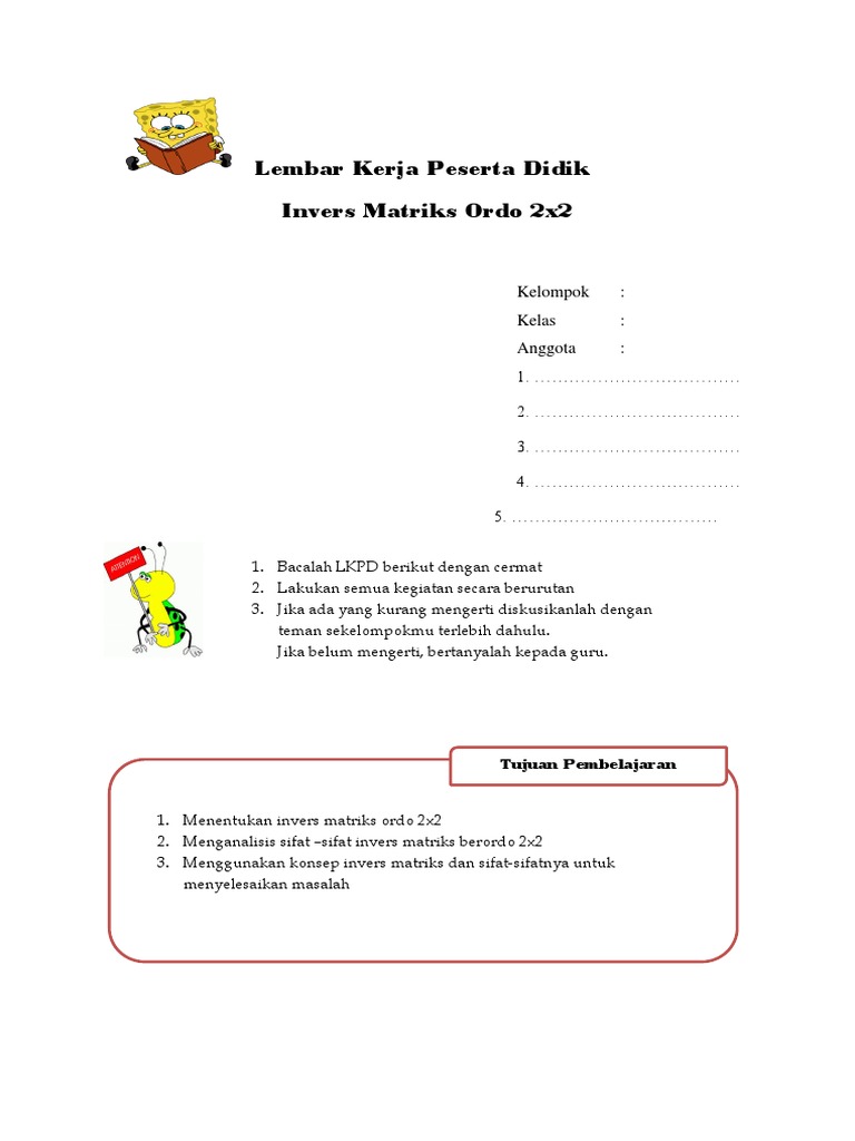 LKPD Invers Matriks | PDF