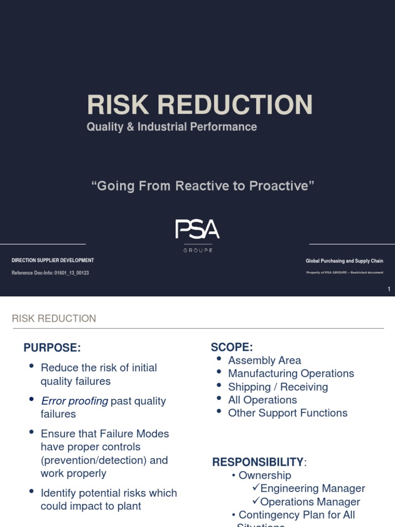 Risk Reduction | PDF | Risk Management | Risk