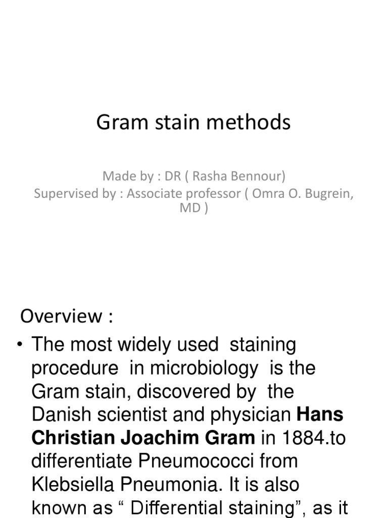 Gram Stain Methods | PDF | Staining | Histology