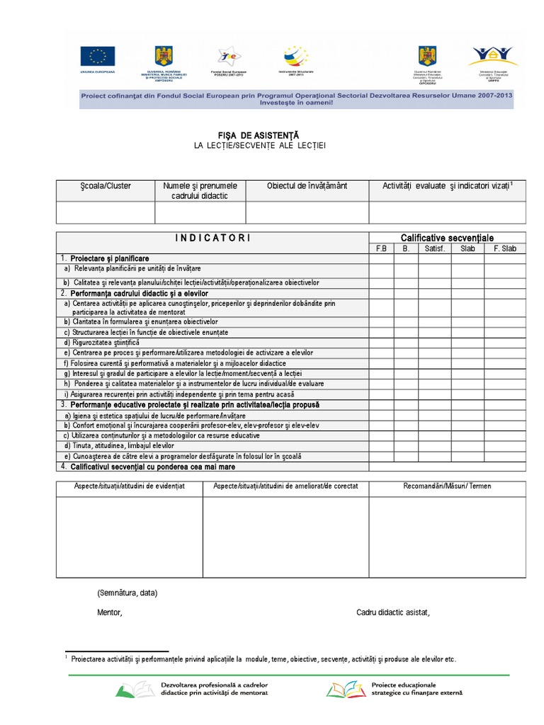 Fisa de Asistenta Ora de Dirigentie | PDF