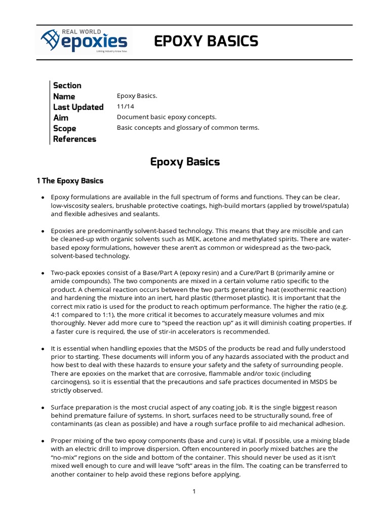 Epoxy Basics | PDF | Epoxy | Paint