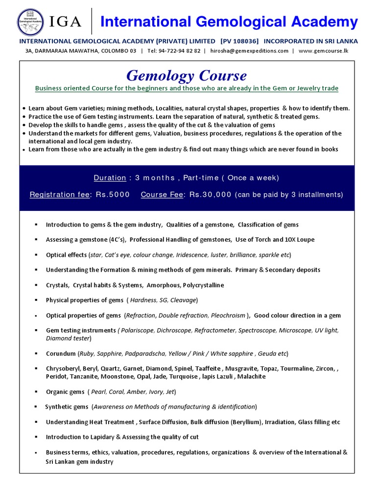 Gemology Course: International Gemological Academy | PDF | Gemstone ...