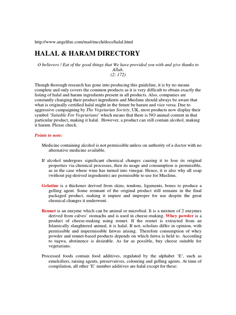 A Comprehensive Guide to Halal and Haram Food Products in the UK | PDF ...
