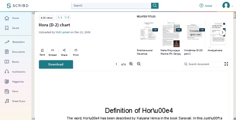 Definition of Hor/u00e4: Hora (D-2) Chart | PDF