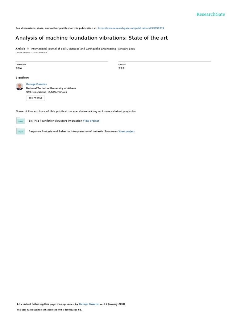 Analysis of Machine Foundation Vibrations State of | PDF | Normal Mode ...