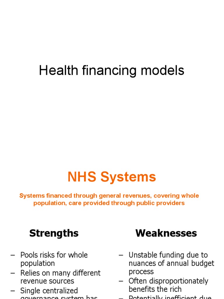 Health Financing Models | PDF | Insurance | Poverty