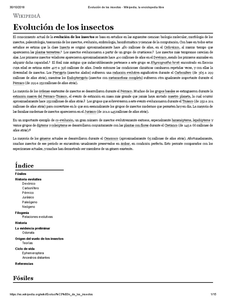 Evolución de Los Insectos | PDF | Insectos | Era de Hielo
