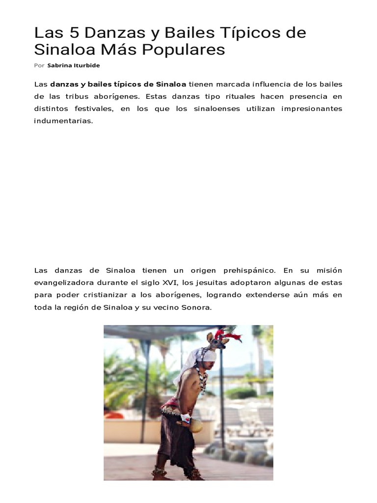 Las 5 Danzas y Bailes Típicos de Sinaloa Más Populares - Lifeder ...