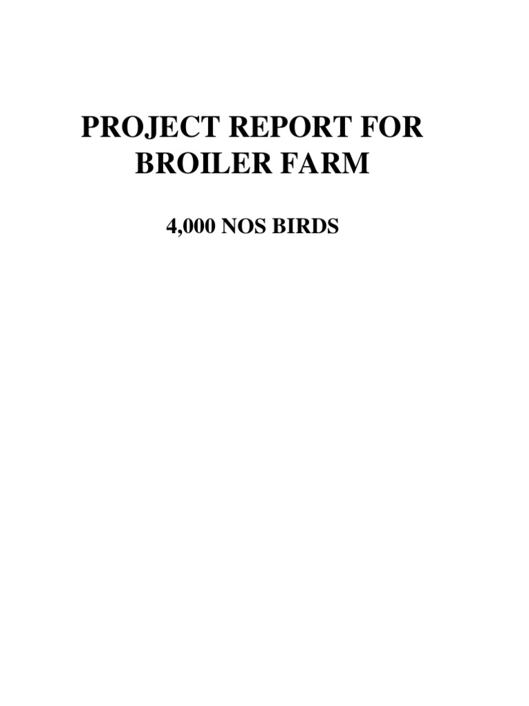 Project Report For Broiler Farm: 4,000 NOS BIRDS | PDF | Broiler | Expense