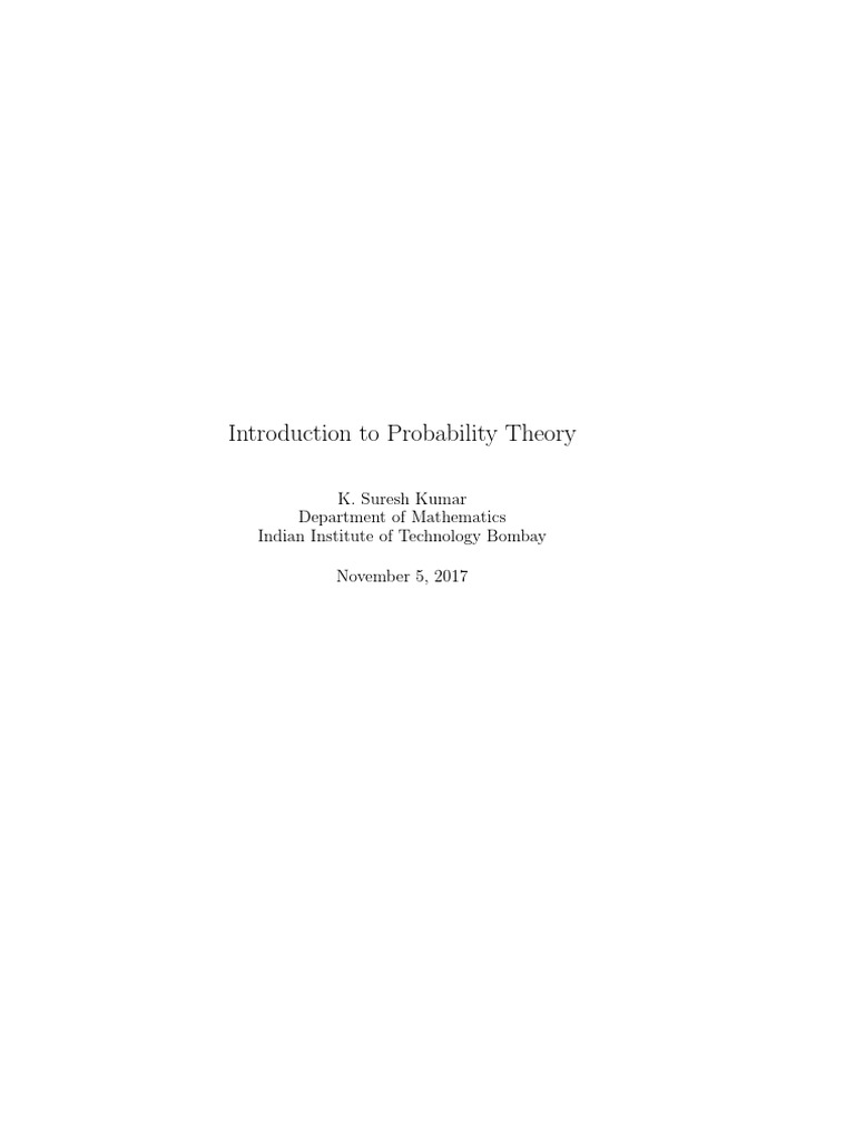 Introduction To Probability Theory | PDF | Mathematical Analysis ...