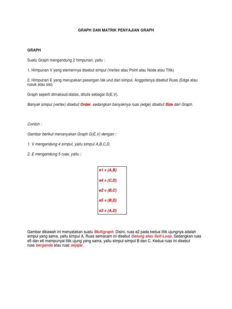 Graph Dan Matrik Penyajian Graph | PDF