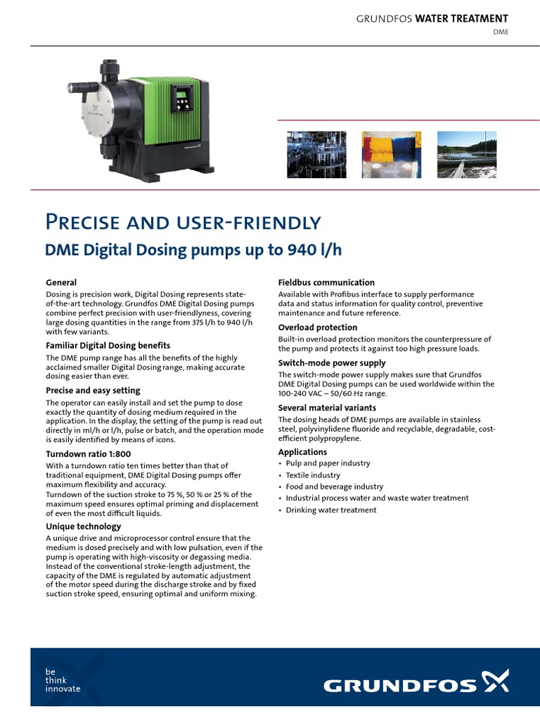 Precise and User-Friendly: DME Digital Dosing Pumps Up To 940 L/H | PDF ...