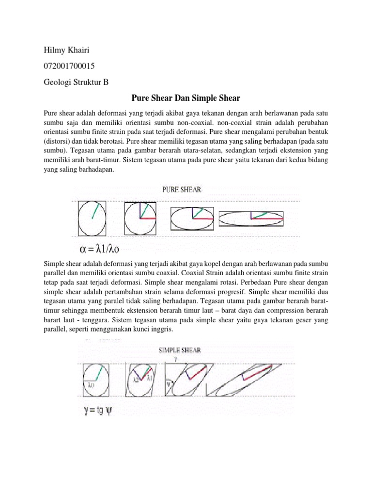 Essay Pure Shear Dan Simple Shear | PDF