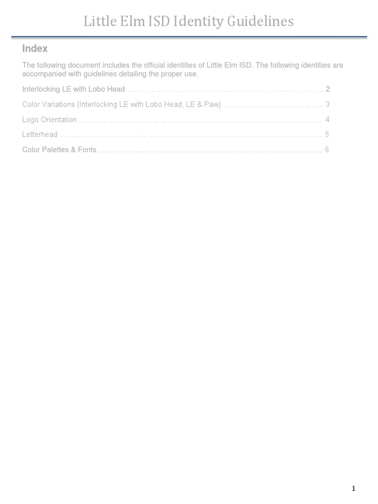 Little Elm ISD Logo Usage Guidelines | Download Free PDF | Logos ...