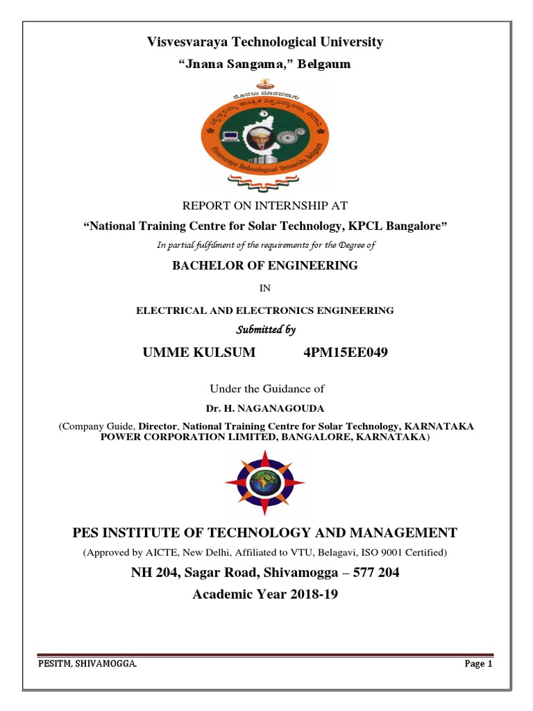 Internship Report and Diary | PDF | Solar Power | Photovoltaic System