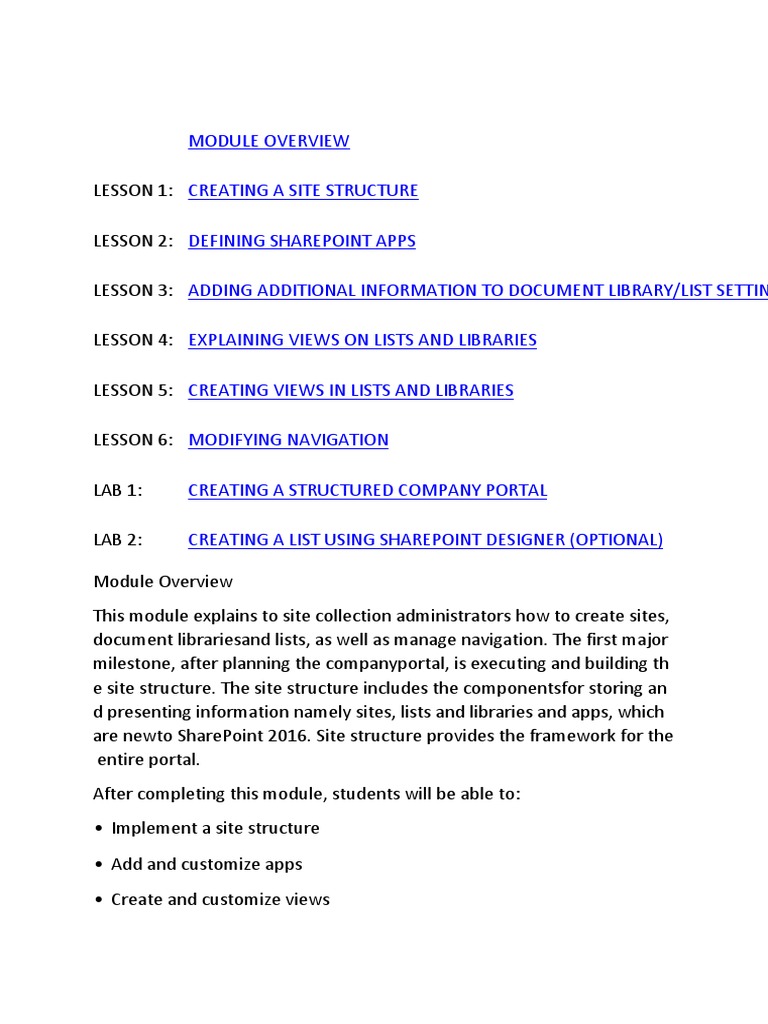 Create a Structured Company Portal Using SharePoint Modules | PDF ...
