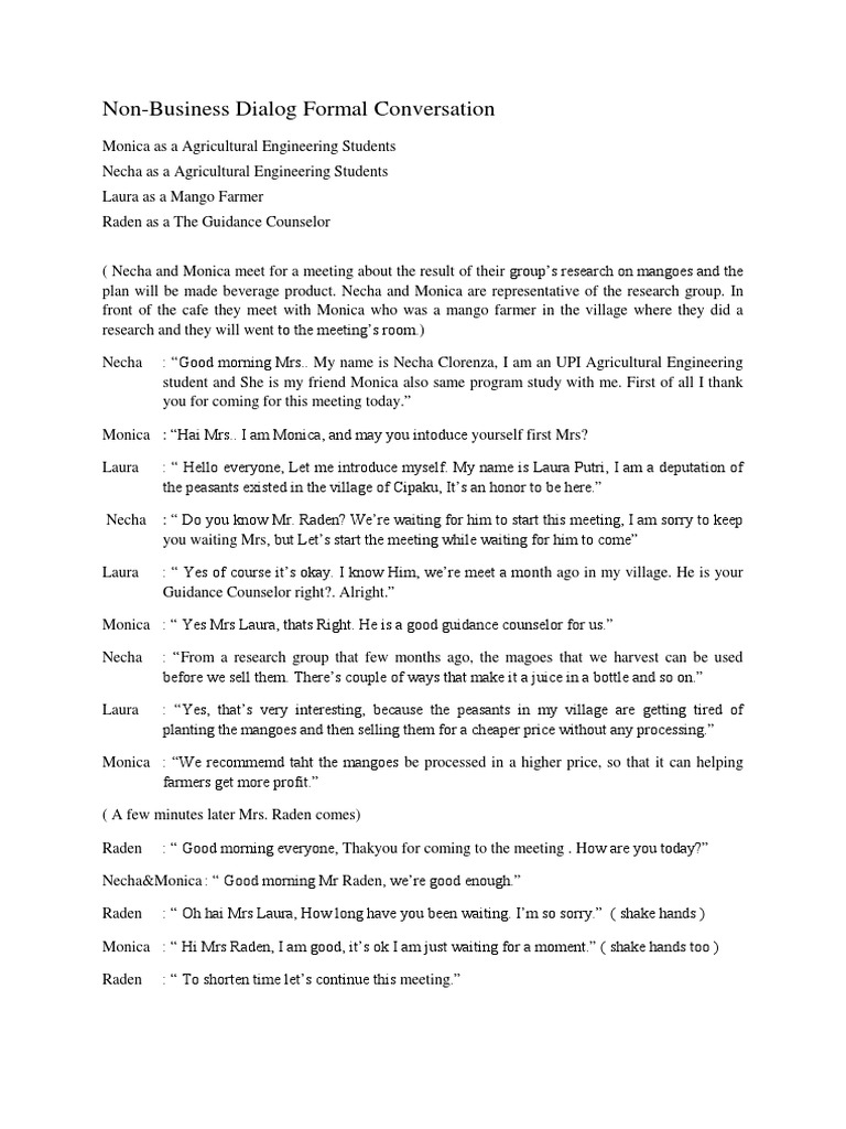Dialog Formal Conversation | PDF | Business