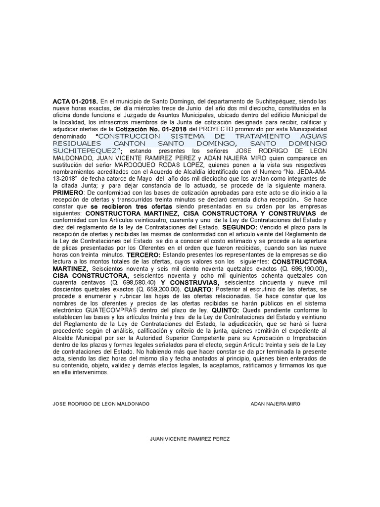 Formato de Acta de Recepción de Ofertas y Apertura de Plicas | PDF | Gobierno