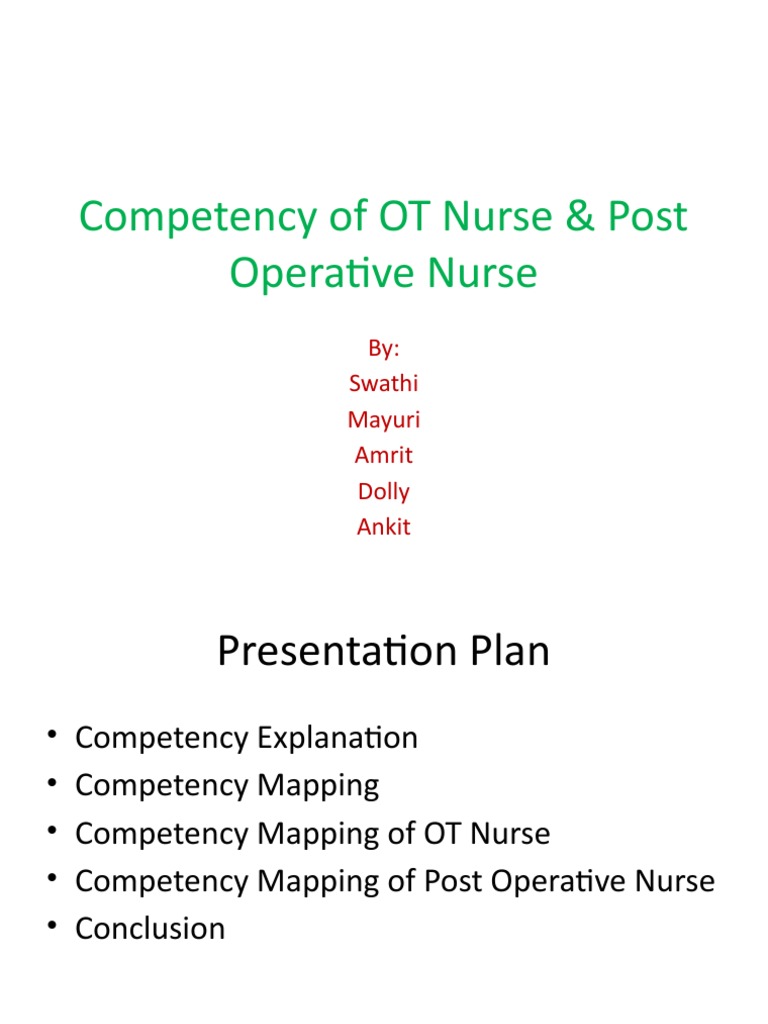 Competencies of OT and Post-Op Nurses | PDF | Competence (Human ...