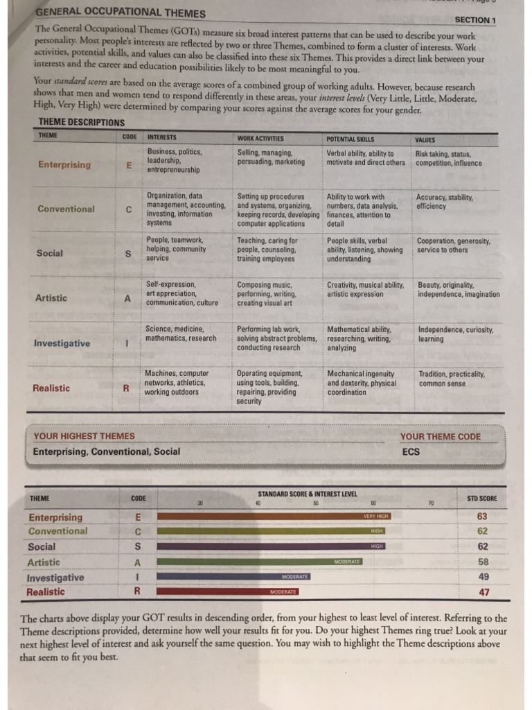 Strong Interest Inventory 1 | PDF