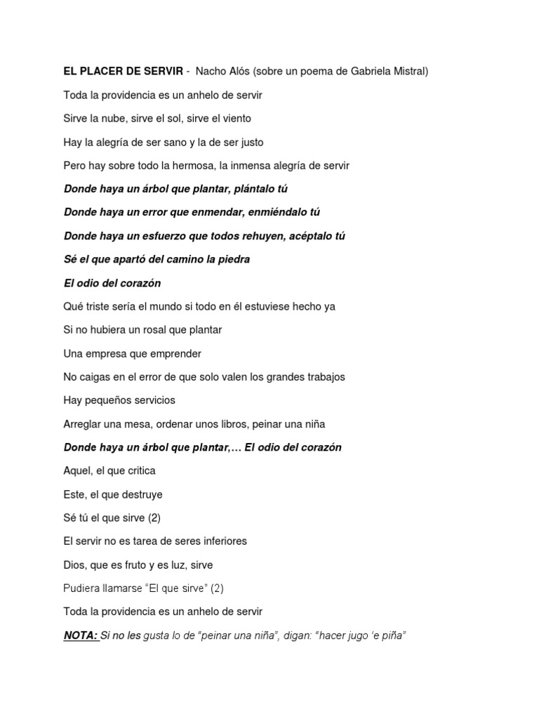El Placer de Servir | PDF