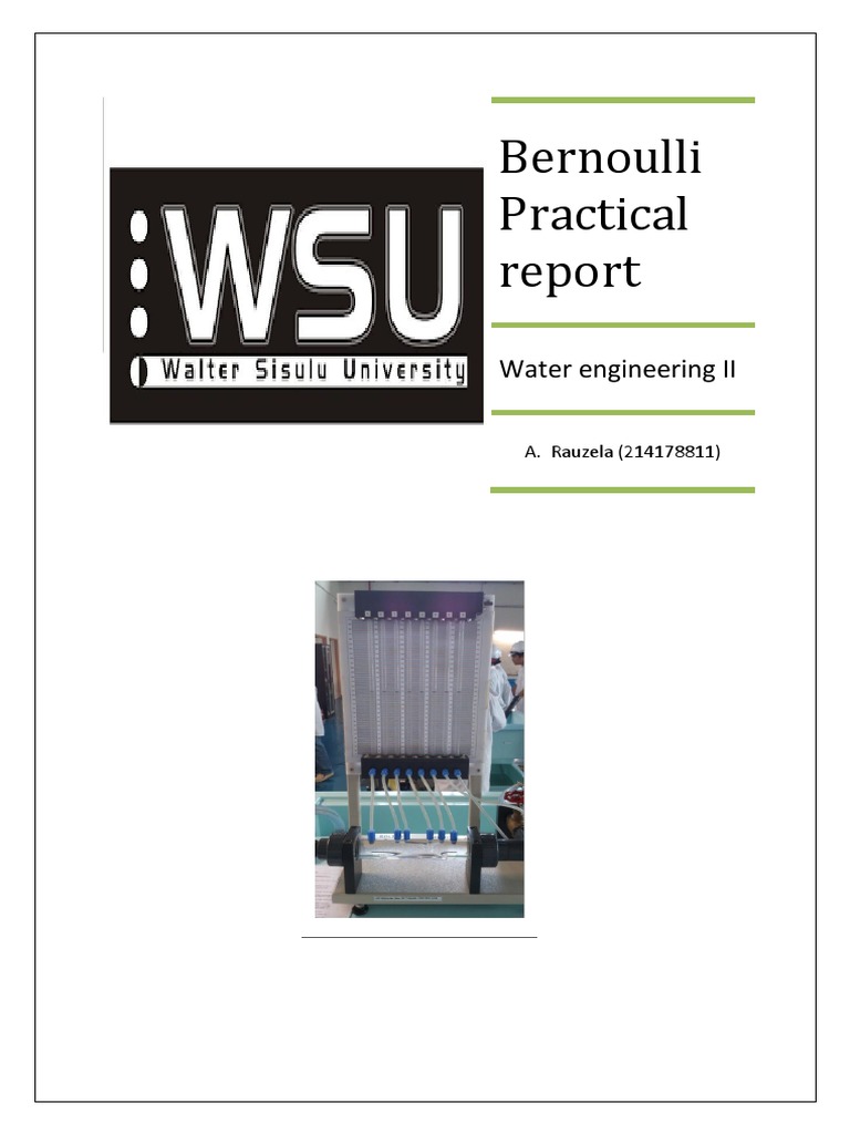 Bernoulli Lab Experiment | PDF | Fluid Dynamics | Pressure Measurement