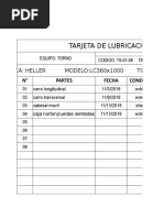 Carta de Lubricacion Taladro | PDF | Perforar | Lubricante