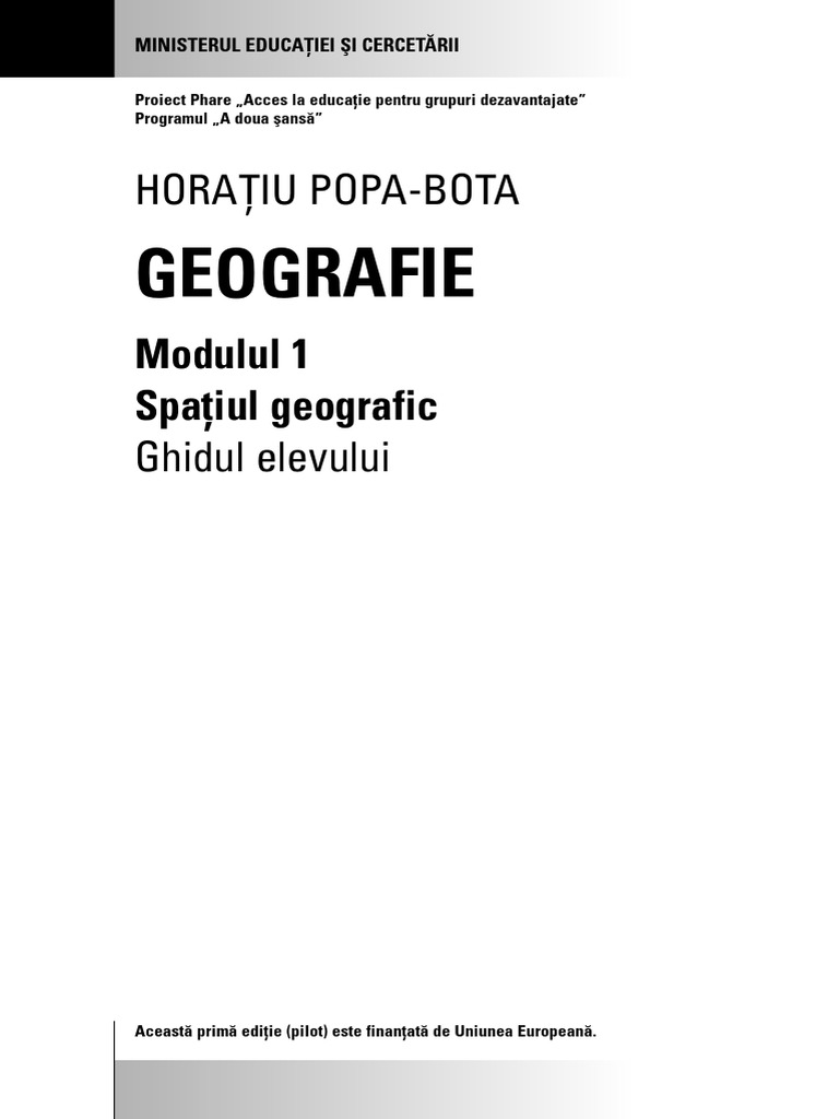A Doua Sansa Secundar Geografie Elev 1 | PDF