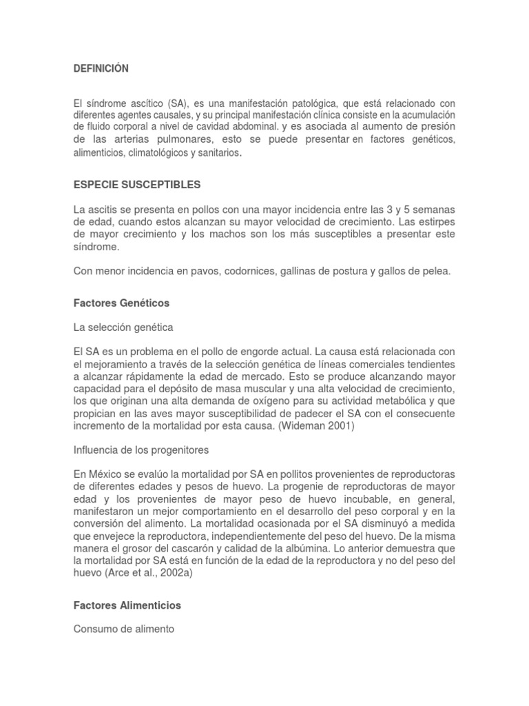 Ascitis en Pollos | PDF | Pollo | Aluminio